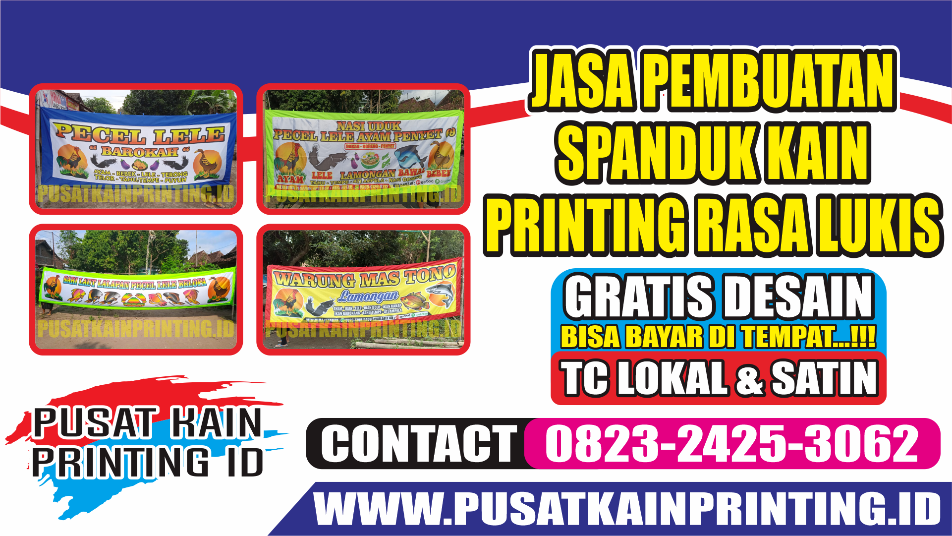 Contoh Spanduk Kain Printing Rasa Sablon Lukis, Ini Perbedaan Keduanya ...
